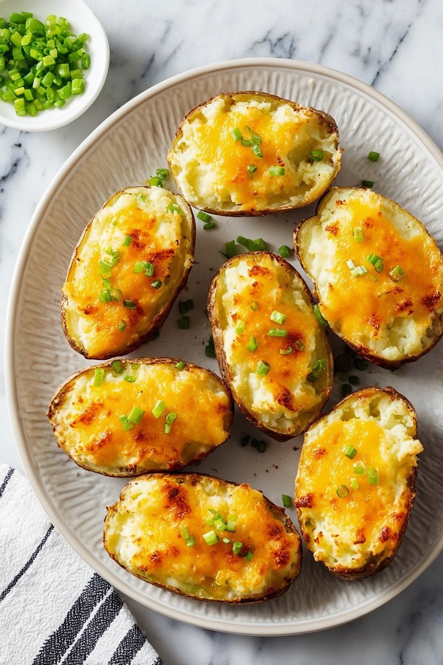 Twice Baked Potatoes with Cheddar and Green Onions – Delicious & Easy