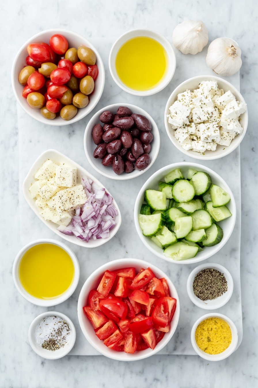 Greek Salad with Fresh Vegetables - Quick & Delicious Mediterranean ...
